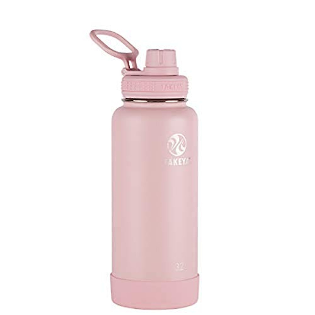 Takeya Actives Insulated Stainless Steel Water Bottle with Spout Lid, 32 Ounce, Blush & Actives Insulated Stainless Steel Water Bottle with Spout Lid, 24 Ounce, Bluestone