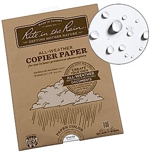 Rite In The Rain Weatherproof Laser Printer Paper, 8.5" x 11", 20# White, 50 Sheet Pack (No. 8511-50)