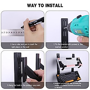 KXRORS Keyboard Stands Wall Mount Rack Board Display 2-Tier Mechanical Keyboard Display Stand, Adjustable Storage Layers Space Saving Design - No Keyboard