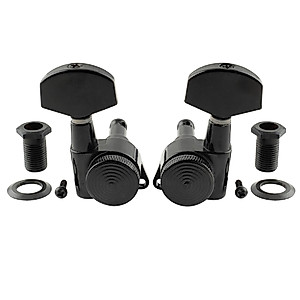 Musiclily Ultra 3x3 19:1 Ratio Guitar Locking Tuners Tuning Pegs Keys Machines Heads Set Compatible with Les Paul Style Electric or Acoustic Guitar, Black