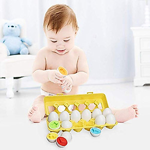 TINOTEEN Toddler Matching Toys Easter Egg Color Shape Learning Educational Infant Toy for 18+ Month