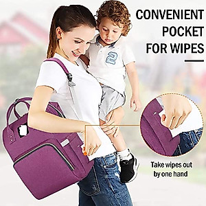 'Diaper Bag Backpack Bag Baby Bags for Mom and Dad Maternity Diaper Bag with USB Charging Port Stroller Straps Thermal Pockets,Water Resistant', Black, L