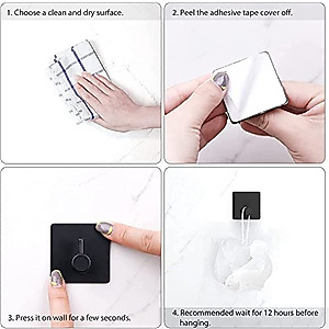 Matte Black Towel 5 Packs Hooks Bathroom Coat Hook Stainless Steel for Towel Robe,Clothes Cabinet Closet Wall Hook for Bedroom Kitchen Hotel Pool.