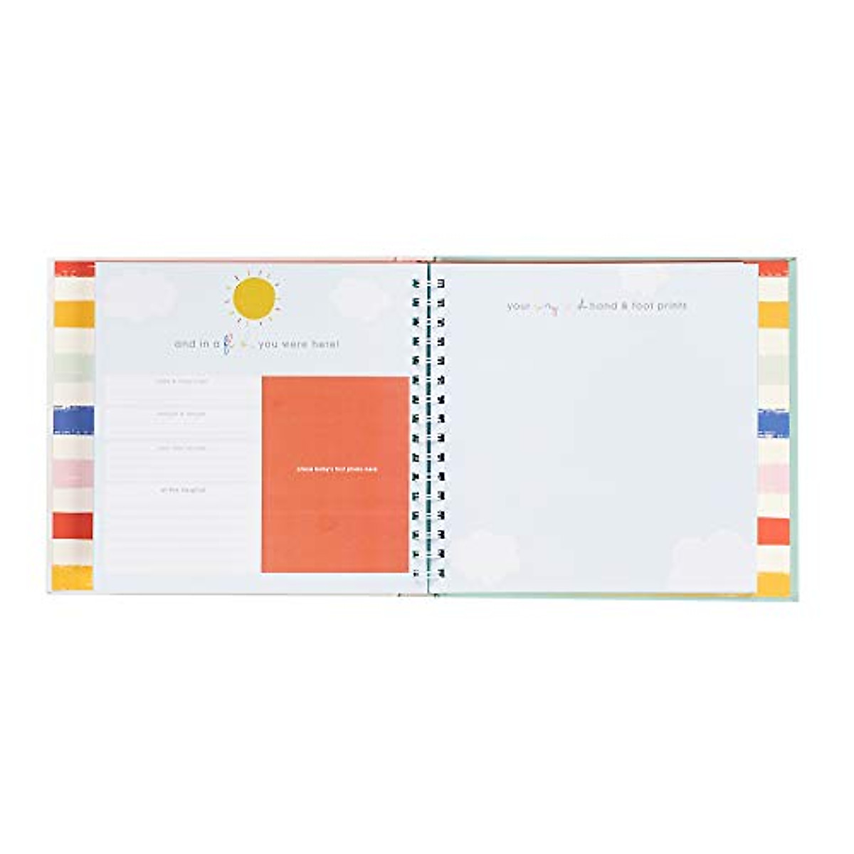 C.R. Gibson Rainbow ''A Book of Baby's Firsts'' Baby First Year Memory Book with Ink Pad, 36 Pages, 9.5'' x 9''