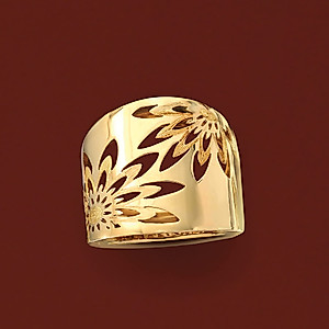 Ross-Simons Italian 14kt Yellow Gold Openwork Floral Ring. Size 9