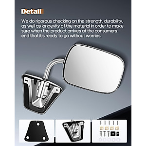 ROADFAR Side View Mirrors Left and Right Side Mirrors Fit Fit for 1973-91 For Chevy/For Chevy For GMC Jimmy Suburban C10 20 30 K1500 2500 3500 C15 25 35 Manual Folding Non-Heated Chrome GM1321227