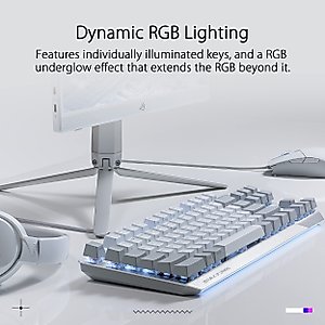 ASUS ROG Strix Scope NX TKL Moonlight White Wired Mechanical RGB Gaming Keyboard | ROG NX Red Linear Switches, Aluminum Frame, Aura Sync Lighting, Tenkeyless Design, Quick Toggle Media Keys
