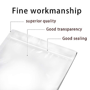 SixWe 100 Pack Reusable Clear Stand Up Mylar Food Storage Bags, 5.9x8.7+3.2inch, Polyethylene (PE) Mylar Bags Made of Premium PE, Self Seal, BPA Free