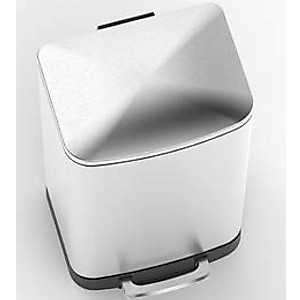 Innovaze 10.6 Gal./40 Liter Stainless Steel Rectangular Step-on Trash Can for Kitchen