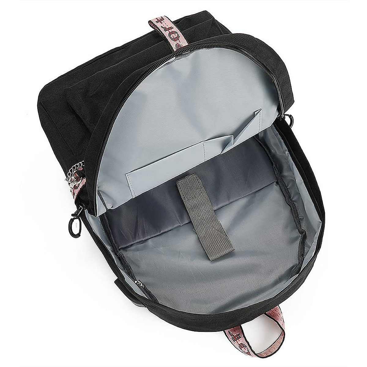 SPIRTUDE My Hero Academia Backpack for School Toga Bookbag Anime Rucksack with USB Charging Port 17inch (Toga Black)