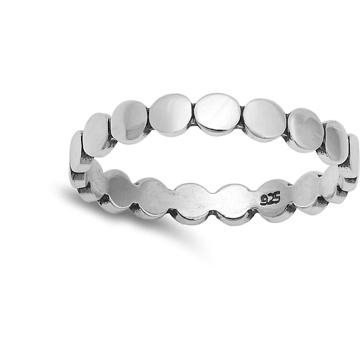 Simple Repeating Circle Ring New .925 Sterling Silver Band Size 9