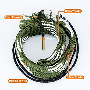 Luoxun-LX Gun Snake Cleaner 20 GA Gauge Gun Cleaning kit Supplies Gun Barrel Cleaning Bore Rope for Rifle Pistol Shotgun Brass Brush Multicolor