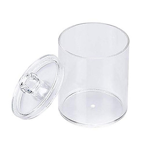 Transparent Round Cotton Bud Case Acrylic Cotton Swab Holder Storage Container Organizer for Cotton Swabs or Cotton Buds