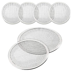 4 Pieces 10 Inch Seamless Round Pizza Screen Aluminum Mesh Pizza Screen Pizza Mesh Baking Tray for Home Kitchen Restaurant Supplies