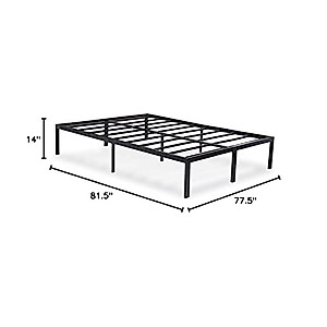 SLEEPLACE 14 Inch Dura Metal Steel Slat / Mattress Foundation / Bed Frame, King