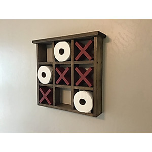 Tic Tac Toe Bathroom Toilet Paper Storage Shelf- NEW DESIGN- Handmade-NO ASSEMBLY REQUIRED-Bathroom Wall Decor