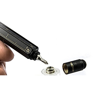 Troika CONSTRUCTION Multitasking Ballpoint Pen - PIP20/BG - Black/Gold - Centimetre and Inch Ruler - 1:20 m and 1:50 m Scale - Spirit Level - Slotted and Phillips Screwdriver - Stylus