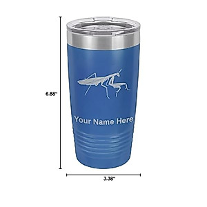 LaserGram 20oz Vacuum Insulated Tumbler Mug, Praying Mantis, Personalized Engraving Included (Dark Blue)