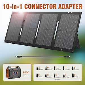 Portable Solar Generator, 300W Portable Power Station with Foldable 60W Solar Panel, 110V Pure Sine Wave, 280Wh Lithium Battery Pack with DC AC Outlet for Home Use, RV, Outdoor Camping Adventure