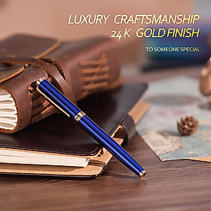 BEILUNER Luxury Rollerball Pen,24K Gold Trim,Noble and Elegant Designs,Schneider Ink Refill, Best Roller Ball Pen Gift Set for Men & Women, Professional, Executive Office, Nice Pens