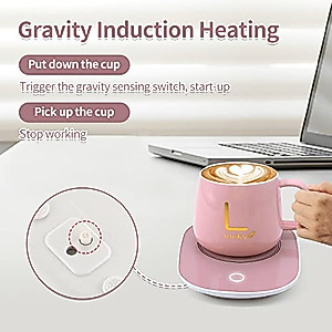 Coffee Mug Warmer with Automatic Sensor Switch, Coffee Cup Warmer Portable, Mug Warmer One-Button Touch，Coffee Warmer 122°F-131°F for Heating Coffee, Milk, Tea, Candles, for Women. (Pink 8)