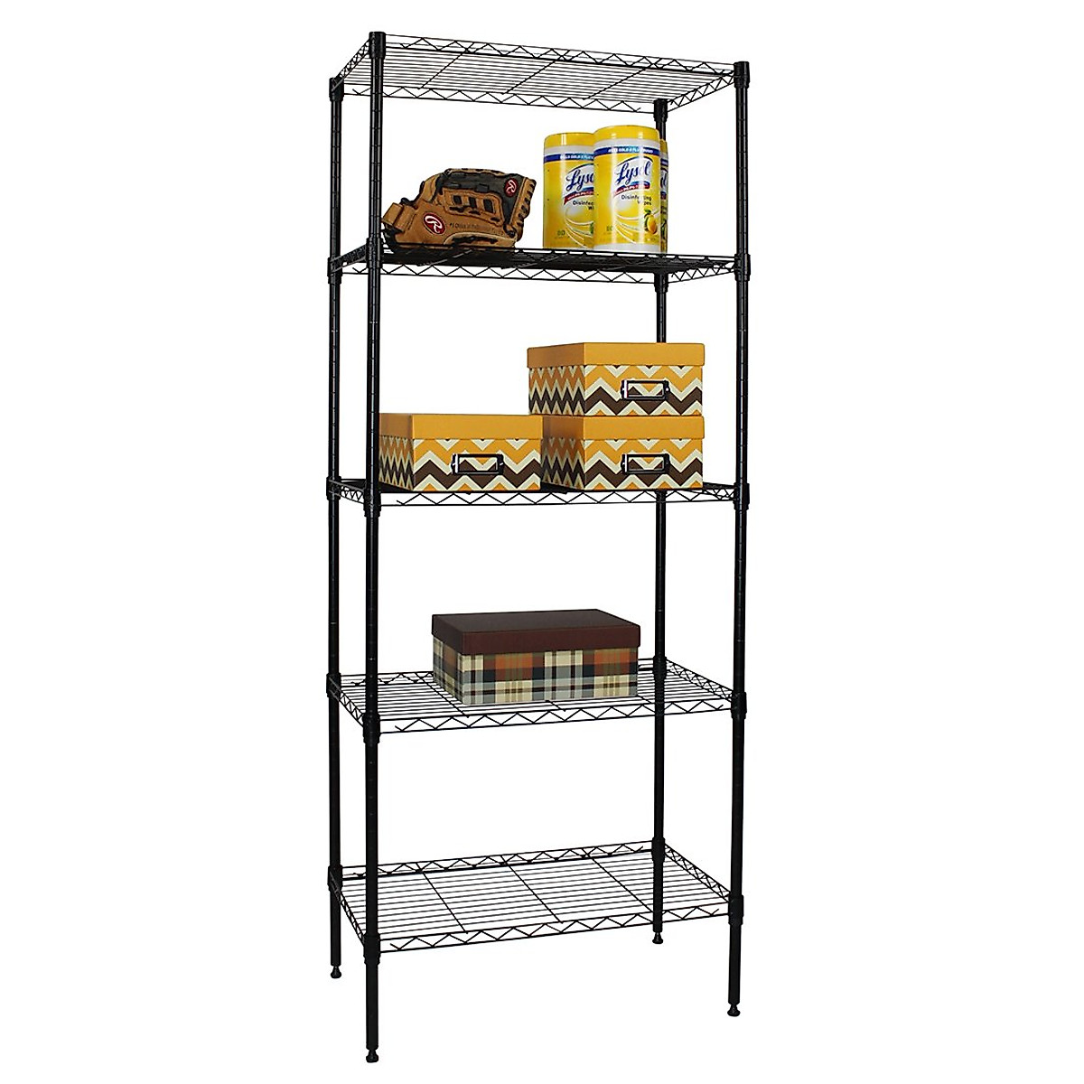 Apollo Hardware Black 5-Shelf Wire Shelving 24"x14"x60" (Black)