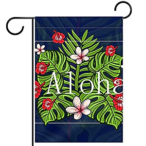 Hawaii Aloha Garden Flag, Double Sided Garden Outdoor Yard Flags for Summer Decor 28x40 Inch