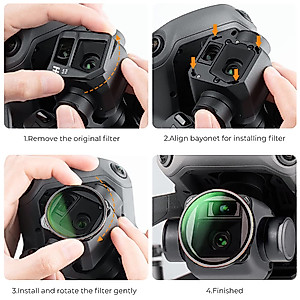 K&F Concept Variable ND2-ND32 (1-5 Stops) ND Filter for DJI Mavic 3 / Mavic 3 Cine, Neutral Density Filter with 28 Multi-Layer Coatings Waterproof/Scratch Resistant