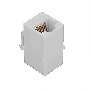 TENINYU 10-Pack CAT6 RJ45 Keystone Jack Female Coupler Insert Snap-in Connector Socket Adapter Port for Wall Plate Outlet Panel - White
