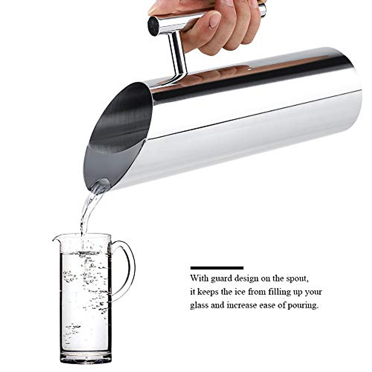 Stainless Steel Water Pitcher, Iced Tea Pitcher Juice Pitcher Teapot with Handle Cold and Hot, for Homemade Drinks Iced Tea Wine Coffee Milk Home Hotel Serving Tool(2L)