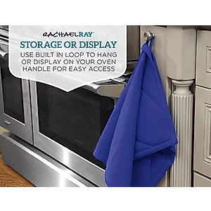 Rachael Ray Multifunctional 2-in-1 Moppine, Ultra Absorbent Kitchen Towel & Heat Resistant Pot Holder, Blue