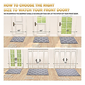 OLANLY Indoor Door Mat, 20x32, Non-Slip Absorbent Resist Dirt Entrance Mat, Washable Low-Profile Inside Floor Mat Doormats for Entryway, Grey