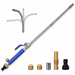 YunGuoGuo High Pressure Power Washer Sprayer Wand with Flexible Hose Nozzle, 39'' Hydro Jet Power Washer Cleaning Tool, Wand Lance for Gutter Patio Car Pet Window Glass Blue