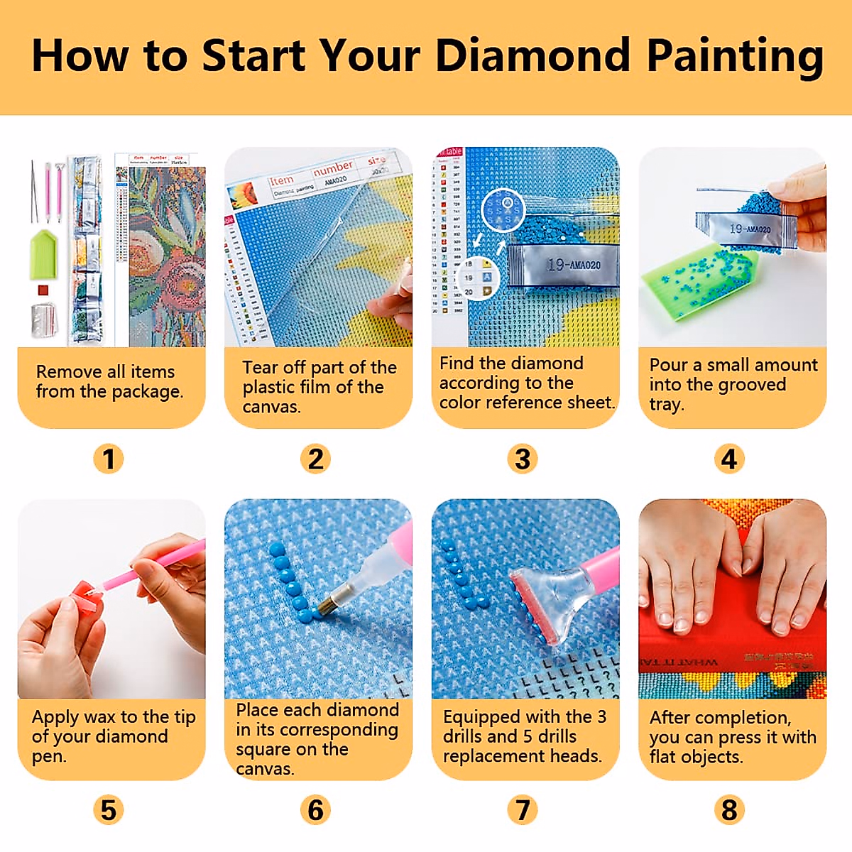 TISHIRON 5D Diamond Art Painting Abstract Flowers DIY Diamond Kits for Adults Kids Round Full Drill Diamond Art Kits Floral Picture Gem Art Crystal Painting Arts and Crafts for Beginners Kids 12"x16"