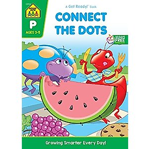 School Zone - Connect the Dots Workbook - 32 Pages, Ages 3 to 5, Preschool, Kindergarten, Dot-to-Dots, Counting, Number Puzzles, Numbers 1-10, Coloring, and More (School Zone Get Ready!™ Book Series)