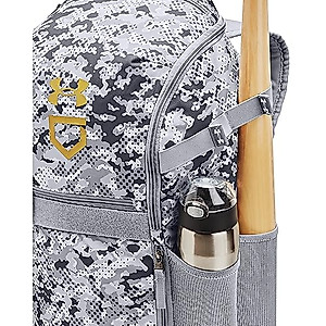 Under Armour Unisex-Adult Utility Baseball Backpack Print, (036) Steel / / Metallic Gold, One Size Fits All