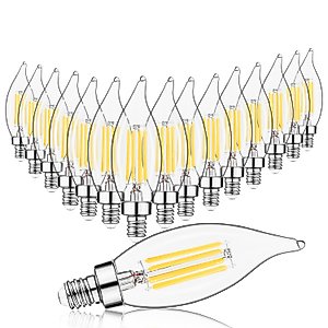 Sigalux E12 Candelabra Bulb 60W, LED Chandelier Light Bulbs Dimmable, Flame Tip CA10 Candle Light Bulbs, 4.5W, 500LM 2700K Soft White, E12 Bulb Candelabra Base, 16 Pack