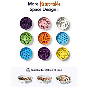 LE TAUCI PET Dog Slow Feeder Bowl Ceramic, Puzzle Dog Food Bowl for Small Medium Large Breed, Puppy Slow Feeder Bowl for Fast Eater, Dog Bowls to Slow Down Eating, Maze Bowl, Pet Bowl
