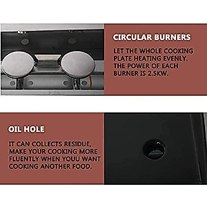 Practical Household BBQ 3 Burners 7500W Garden Outdoor Steel Enameled Cast Iron Grill Picnic Machine, lsxysp