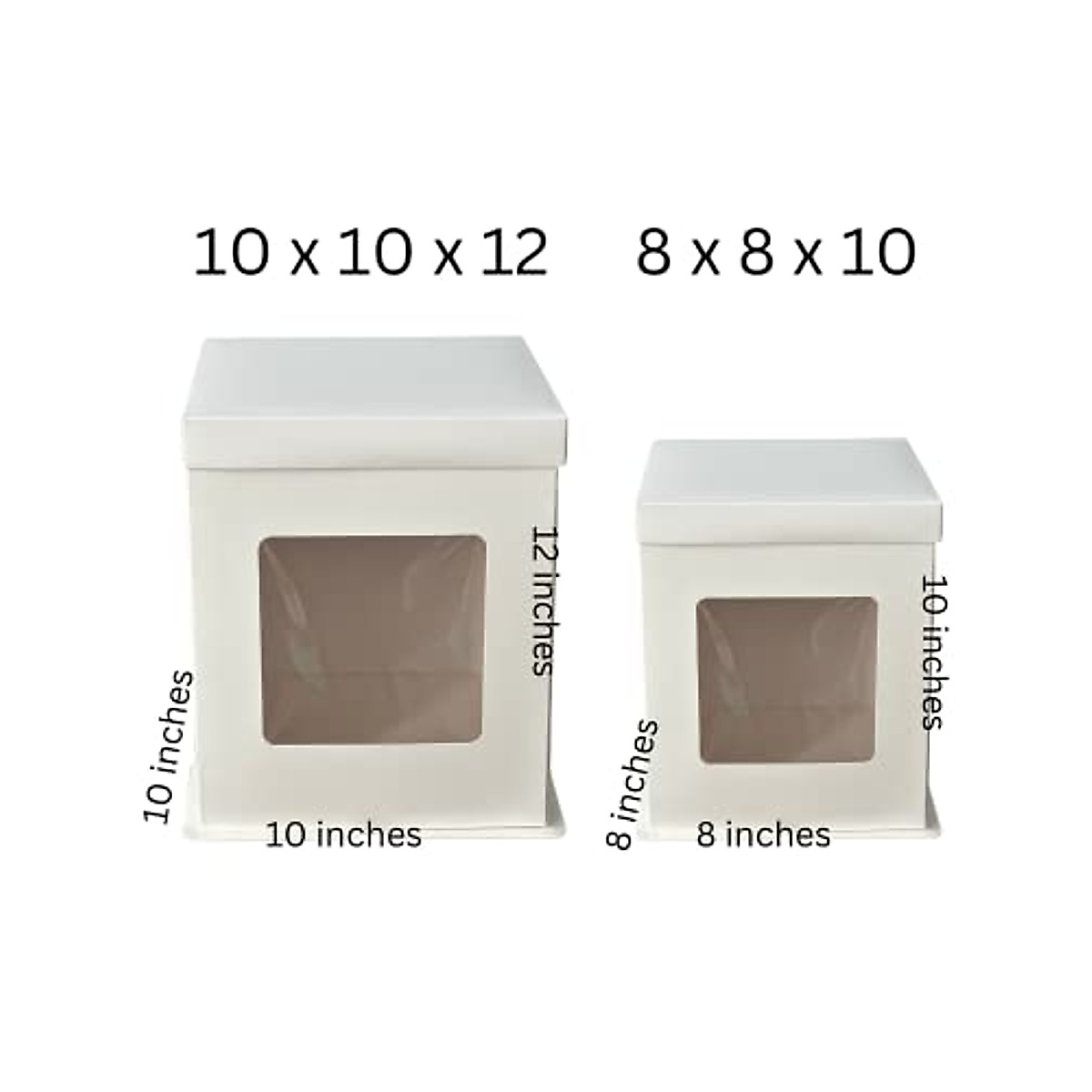Tall Cake Box - 8x8x10 or 10x10x12 White (10x10x12)