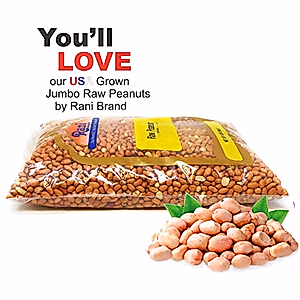 Rani Peanuts, Raw Whole With Skin (uncooked, unsalted) 80oz (5lbs) 2.27kg Bulk ~ All Natural | Vegan | Kosher | Gluten Friendly | Fresh Product of USA ~ Spanish Grade Groundnut/Red-skin