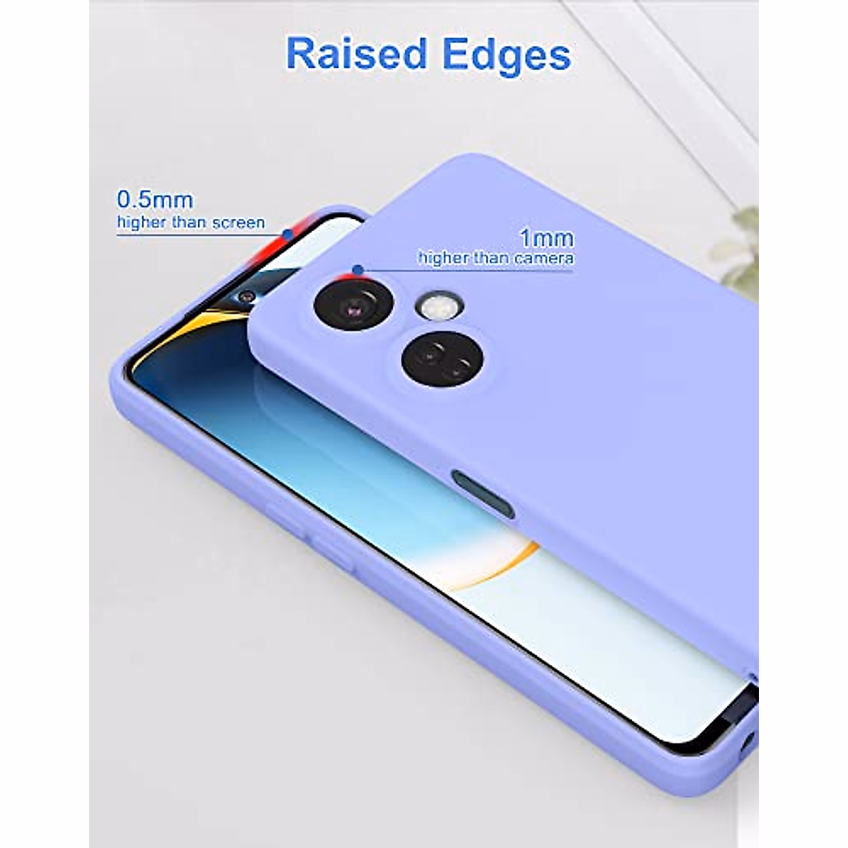 Foluu Silicone Case for OnePlus Nord N30 5G, Liquid Gel Rubber Case with Soft Microfiber Lining Cushion Slim Hard Shell Shockproof Protective Cover for OnePlus Nord N30 5G 2023 (Purple)