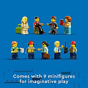 LEGO City Passenger Airplane 60367 Building Toy Set; Fun Airplane STEM Toy for Kids with a Large Airplane, Passenger Bus, Luggage Truck, Container Loader, and 9 Minifigures