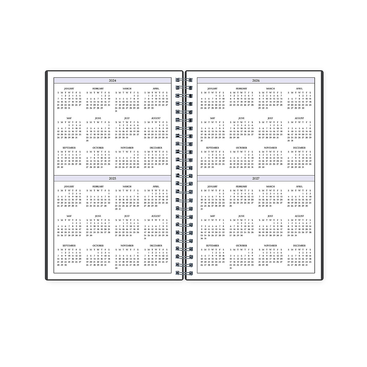 Blue Sky Undated Daily Planner, Flexible Cover, Twin-Wire Binding, 5.5" x 8.5", Passages