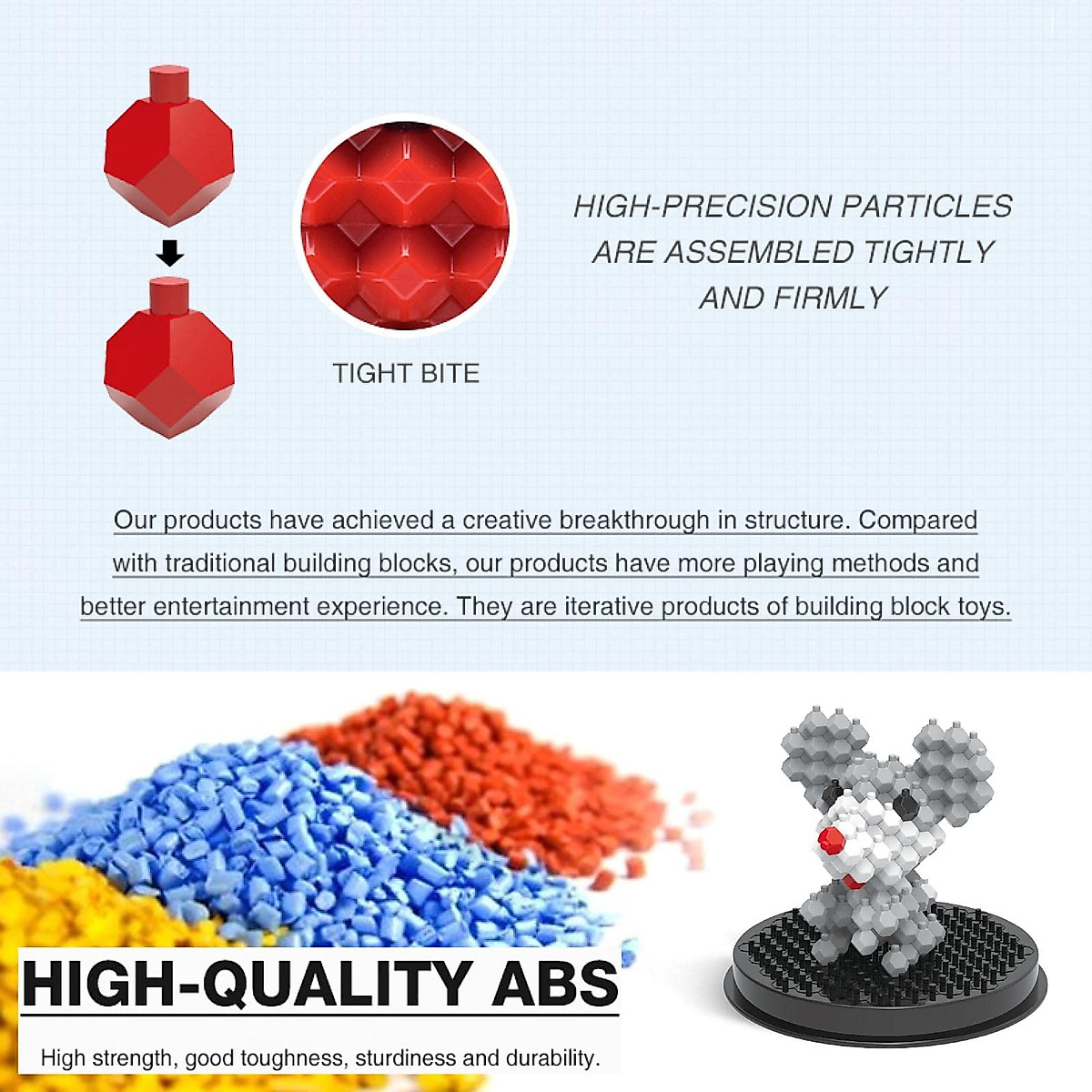 KADELE STEM Toys Educational Building Block Toys 087001 68 Piece ABS Material Building Toys Set