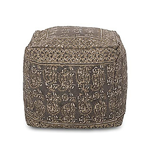 Christopher Knight Home Pouf, Taupe + Gold