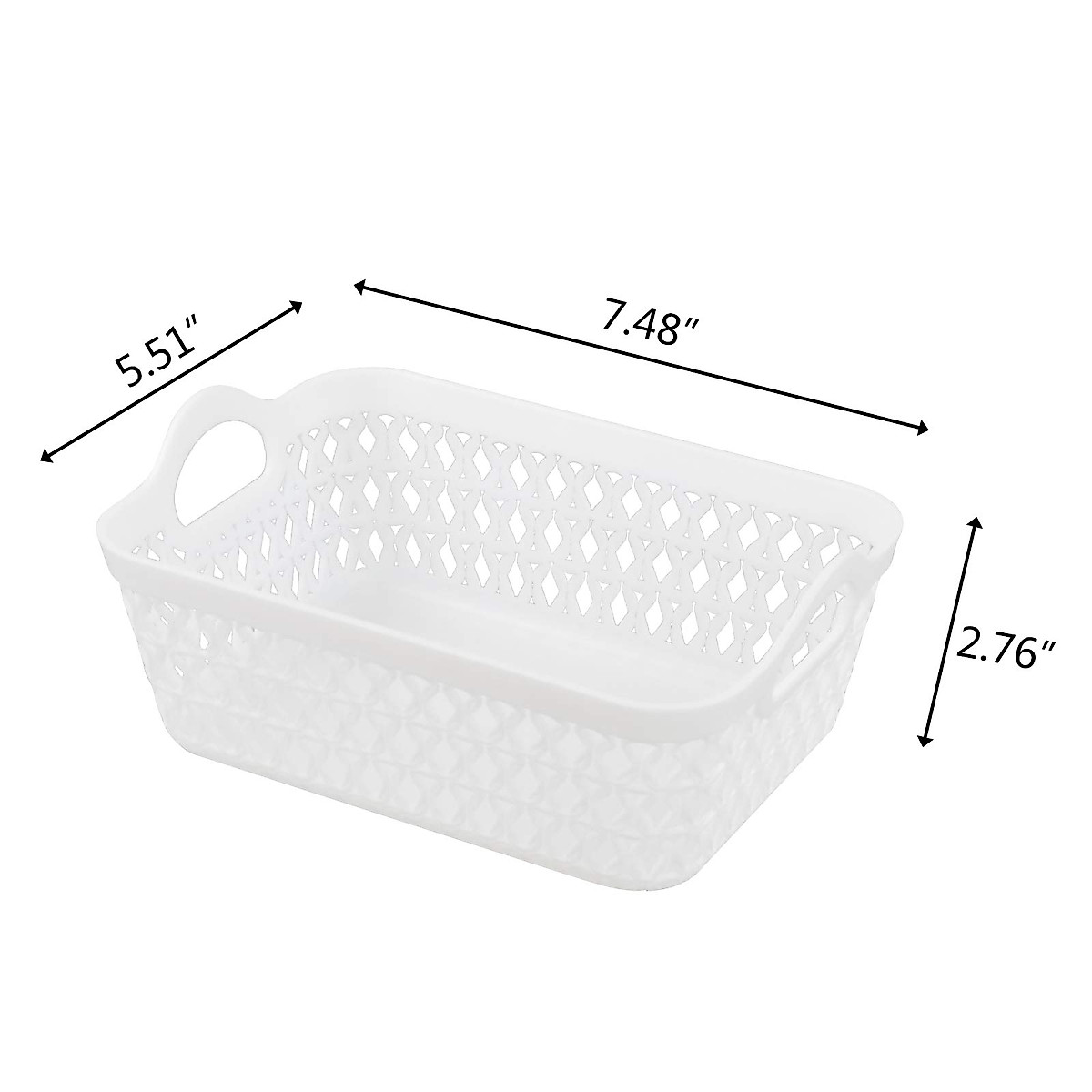 Sandmovie Small Plastic Weave Storage Baskets, Desktop Baskets, White, 12 Packs