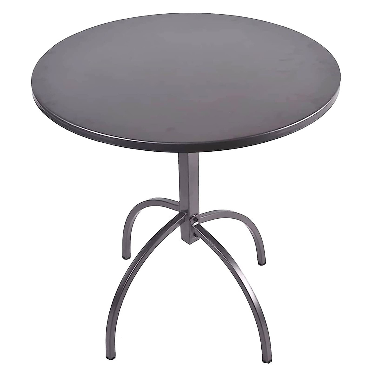 Lisuden Patio Bistro Metal Dining Table, Outdoor Steel Slat Round Table for 2 Person,Diameter 23.6", Furniture Table for Backyard, Garden, Lawn and Porch - Brown …