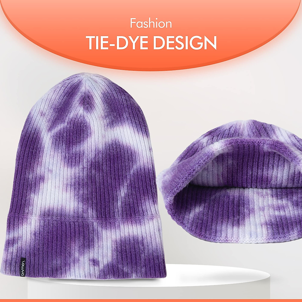 zowya Ultrawarm Winter Beanie for Men & Women Thermal Lining Double-Layer Skully Thick Knit Beanie, 1-Hat (Purple)