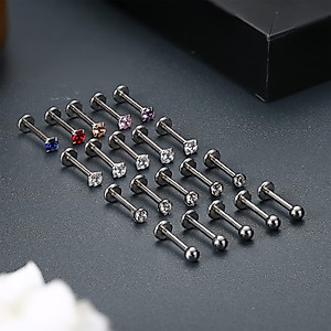 FIBO STEEL 16G Threadless Push in Lip Rings for Women Surgical Steel Nose Rings Studs Labret Monroe Tragus Helix Cartilage Earrings Medusa Piercing Jewelry 8mm